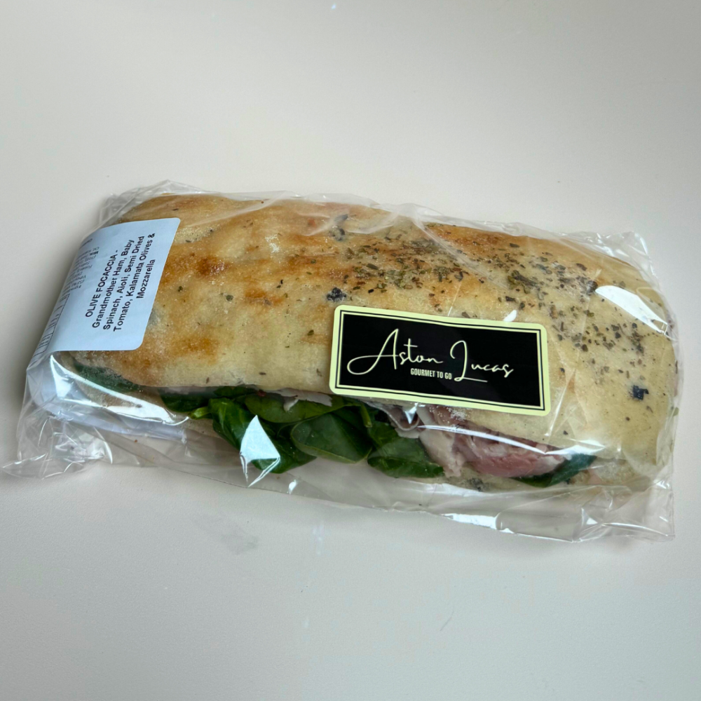 Olive focaccia – Champagne Ham | Ready Made Meal